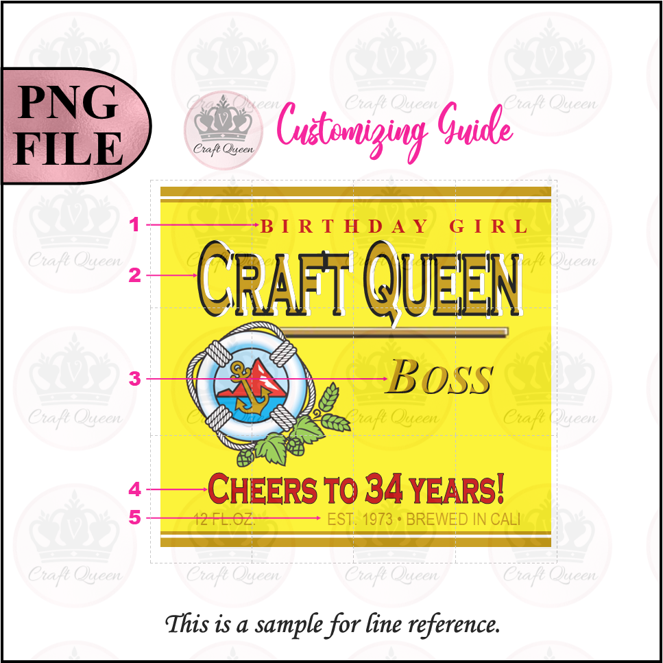 DIGITAL Beer Labels- Pac. Clara | Craft Queen V