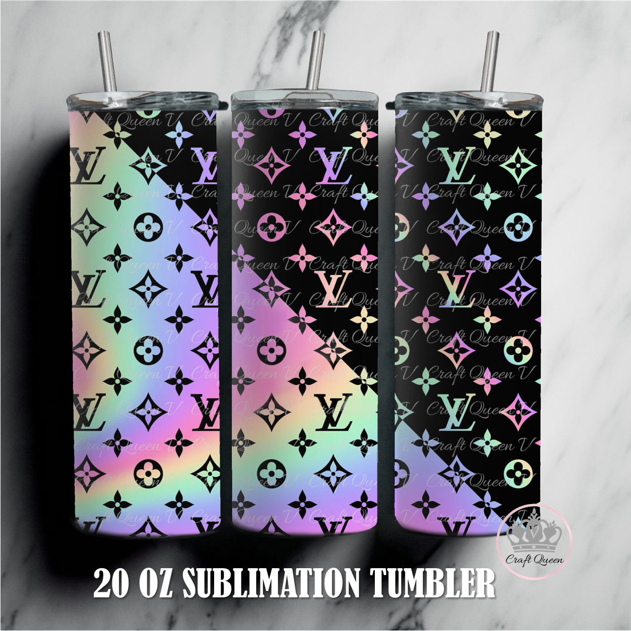 LV Rainbow Pastel- 20 oz. Sublimated Tumbler | Craft Queen V